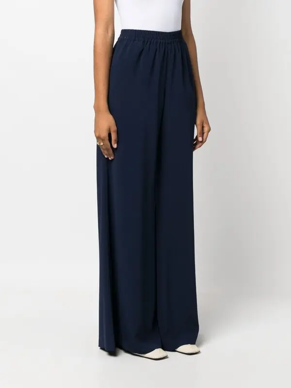 GIANLUCA CAPANNOLO Satin Wide Leg Trousers - Blue