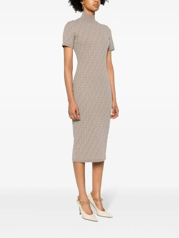grey fendi dress Fendi Vintage Grey Zucca FF Logo Monogram Mini Dress  Amarcord Vintage  Fashion