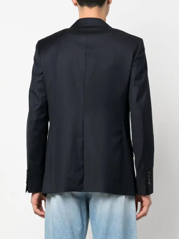 LANVIN Single Breasted Wool Jacket - Blue