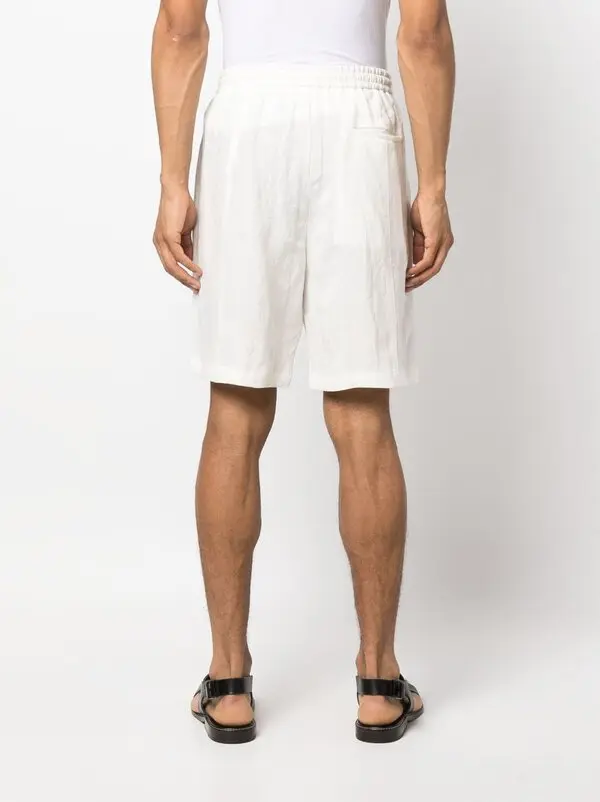 Emporio Armani Linen Bermuda Shorts - White