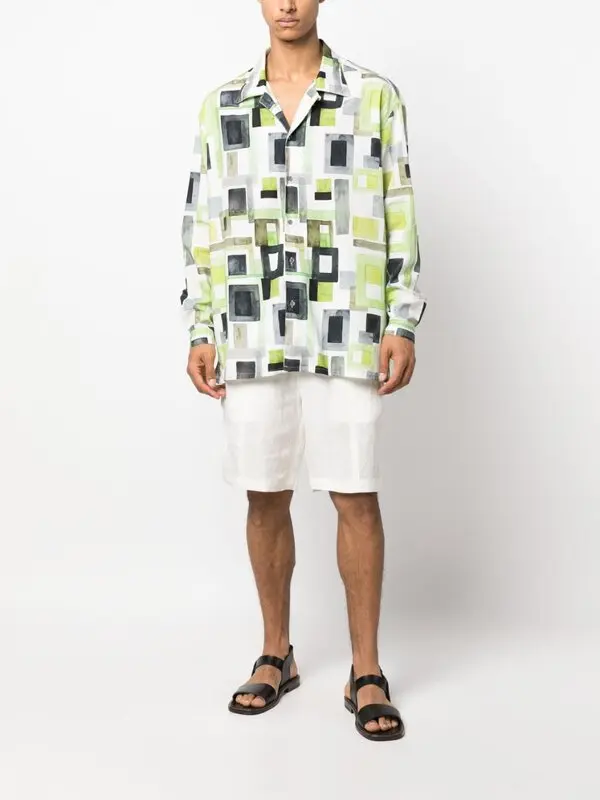 Emporio Armani Linen Bermuda Shorts - White