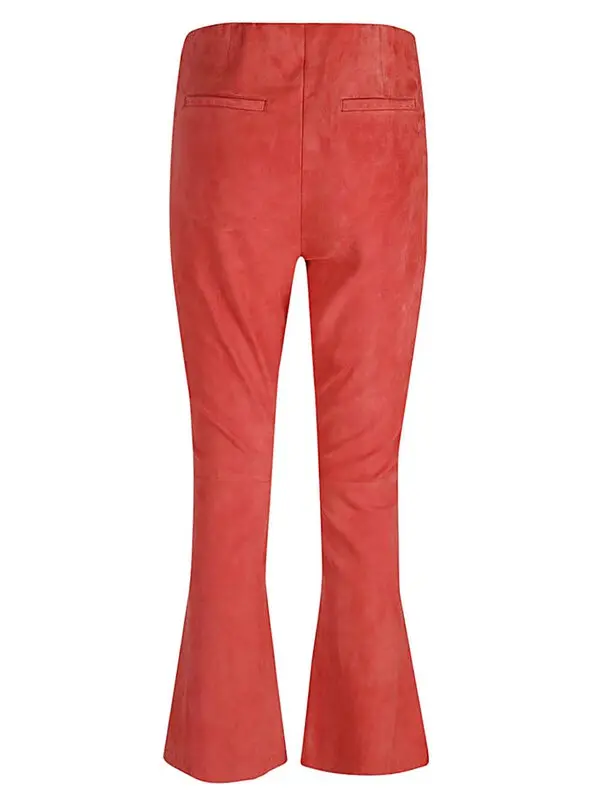 VIA MASINI 80 Flared Cropped Suede Trousers