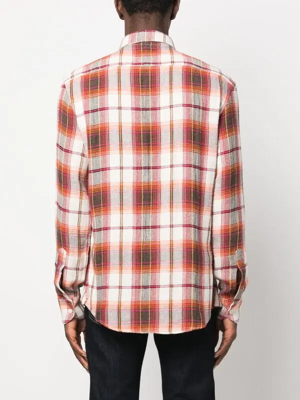 Barena Venezia Check Print Cotton Blend Shirt - Beige