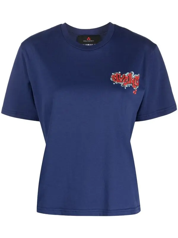Peuterey Logo Cotton T-shirt - Blue