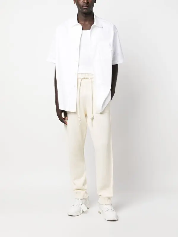 Off-White Cotton Sweatpants - Beige