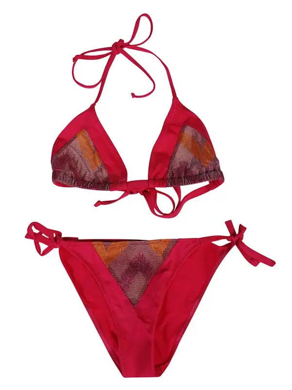 FEEL ME FAB Printed Triangle Bikini Set - Pink
