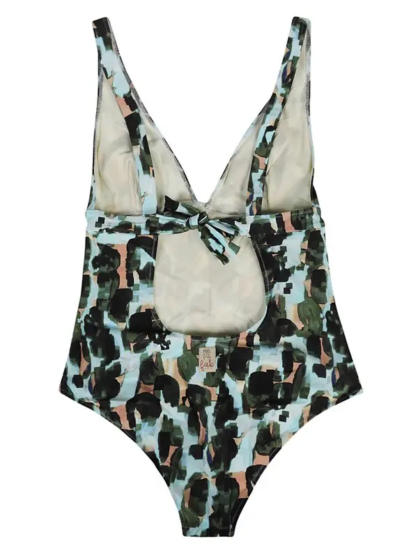 FEEL ME FAB Crossy Printed One Piece Swimsuit