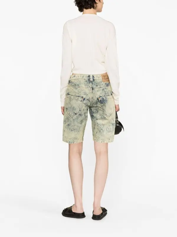 Vaquera Denim Split Shorts - Light Denim
