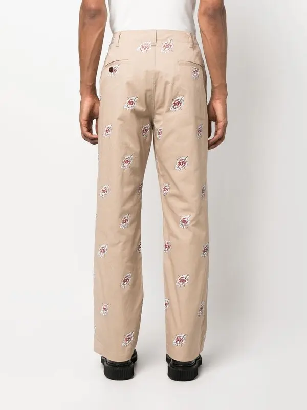 Junya Watanabe Graphic-print Cotton Trousers