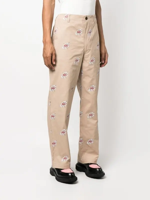 Junya Watanabe Graphic-print Cotton Trousers