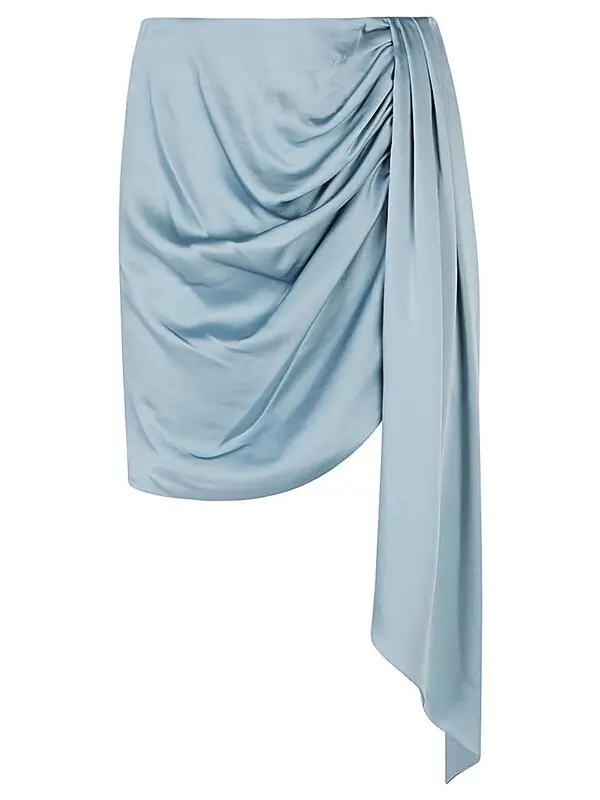 Simkhai Mae Draped Mini Skirt - Clear Blue