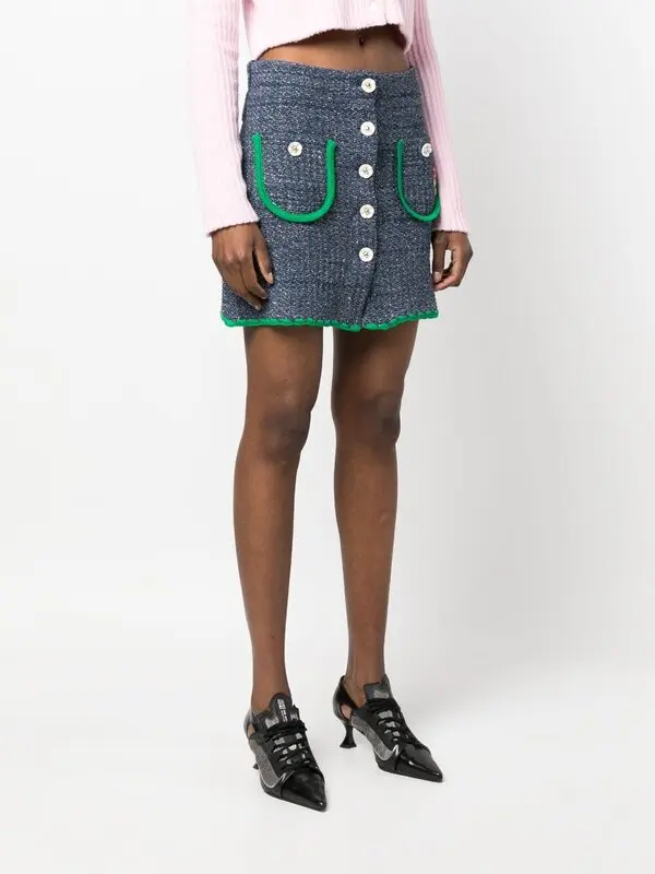 CORMIO Cotton Mini Skirt - Blue