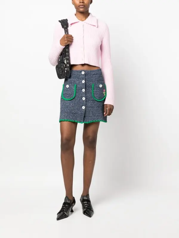 CORMIO Cotton Mini Skirt - Blue