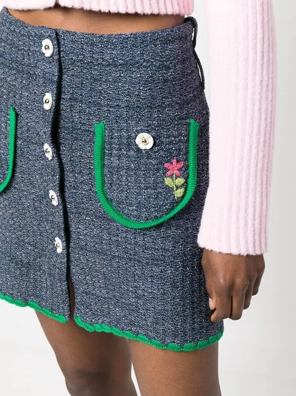 CORMIO Cotton Mini Skirt - Blue