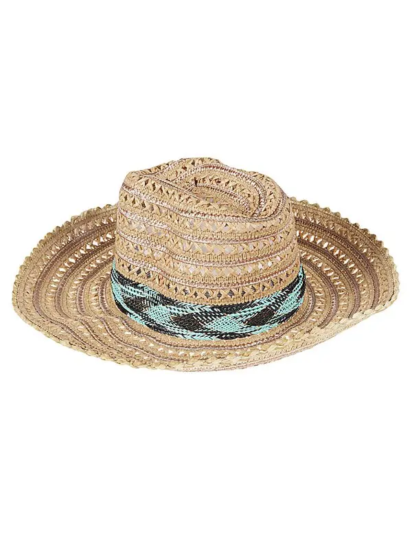 EXQUISITE J Raffia Sombrero Hat - Multicolour