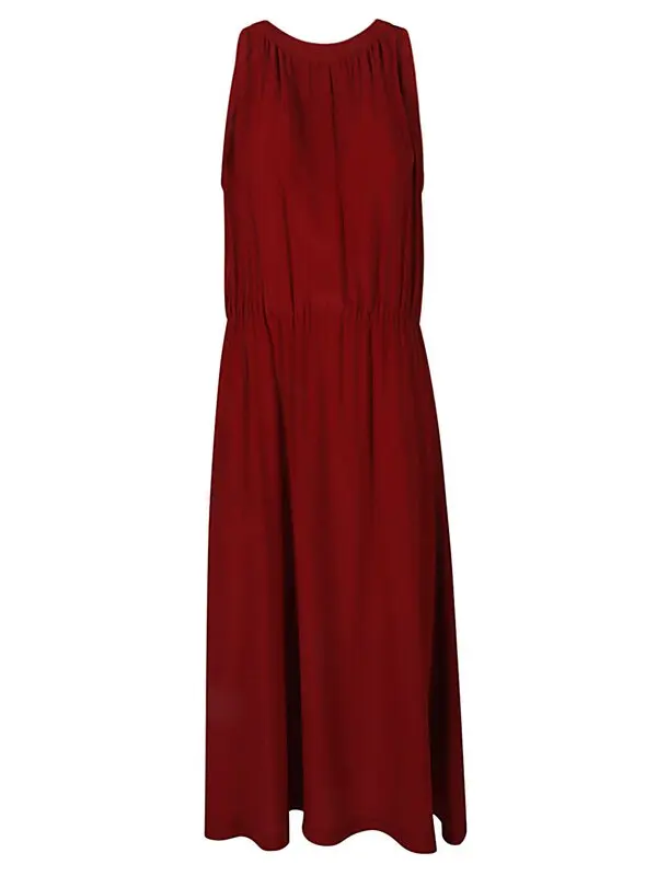 CRIDA MILANO Silk Midi Dress - Red