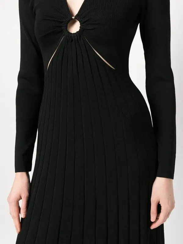 Michael Kors Viscose Pleated Midi Dress