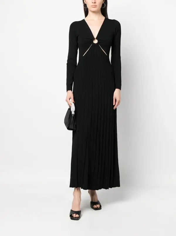 Michael Kors Viscose Pleated Midi Dress