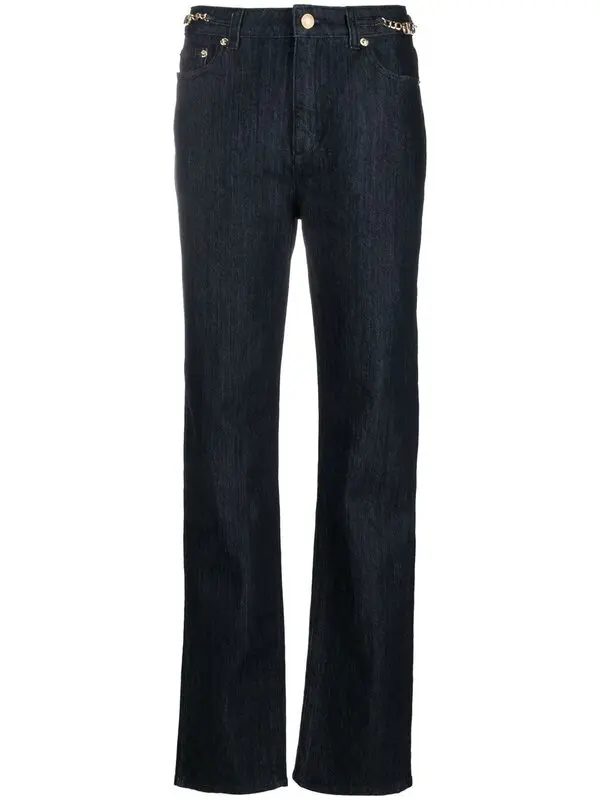Michael Kors Straight-leg Chain-detail Jeans