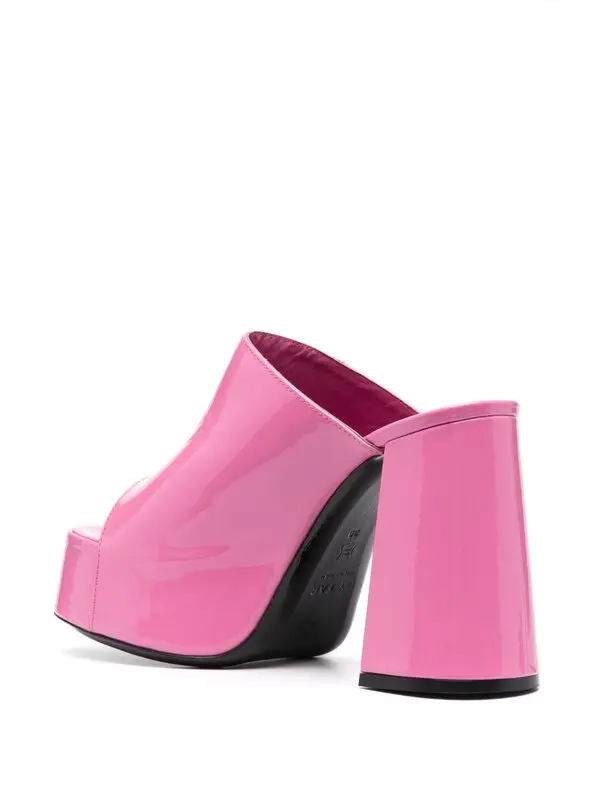 By Far Brad Patent Leather Mules - Fuchsia