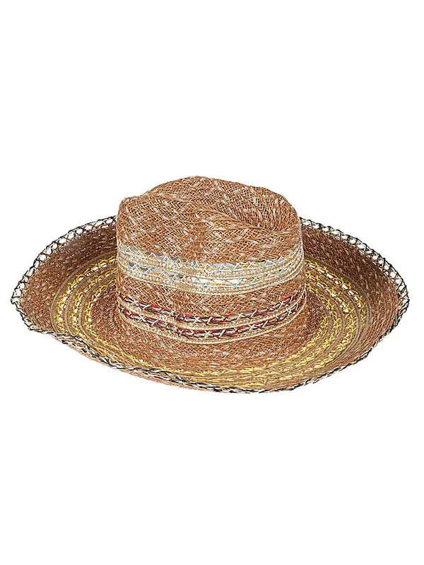 EXQUISITE J Raffia Fedora Hat