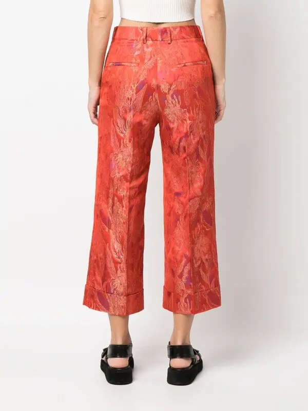 Alberto Biani Floral Jacquard Trousers