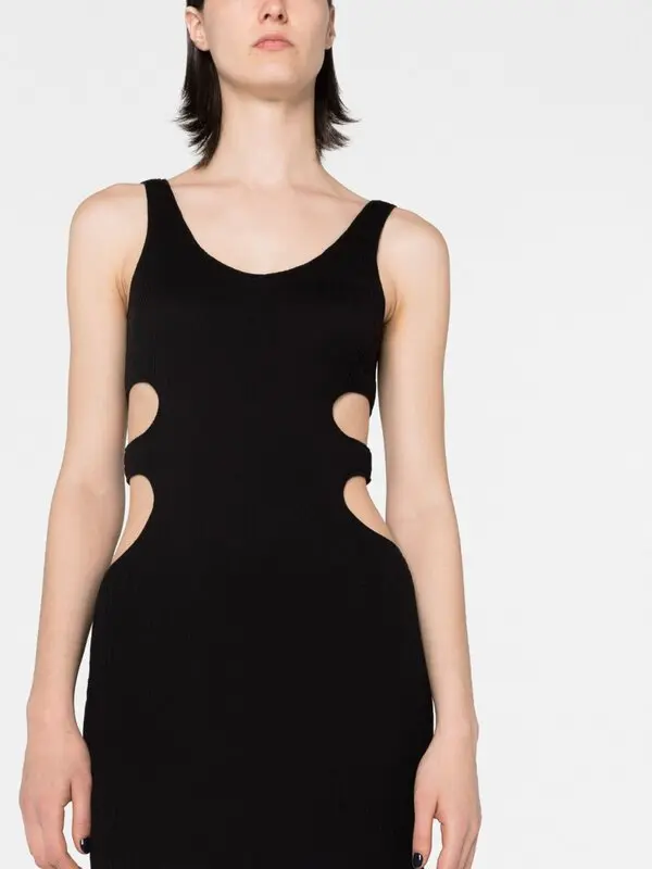 Chloé Linen Blend Silk Long Dress - Black