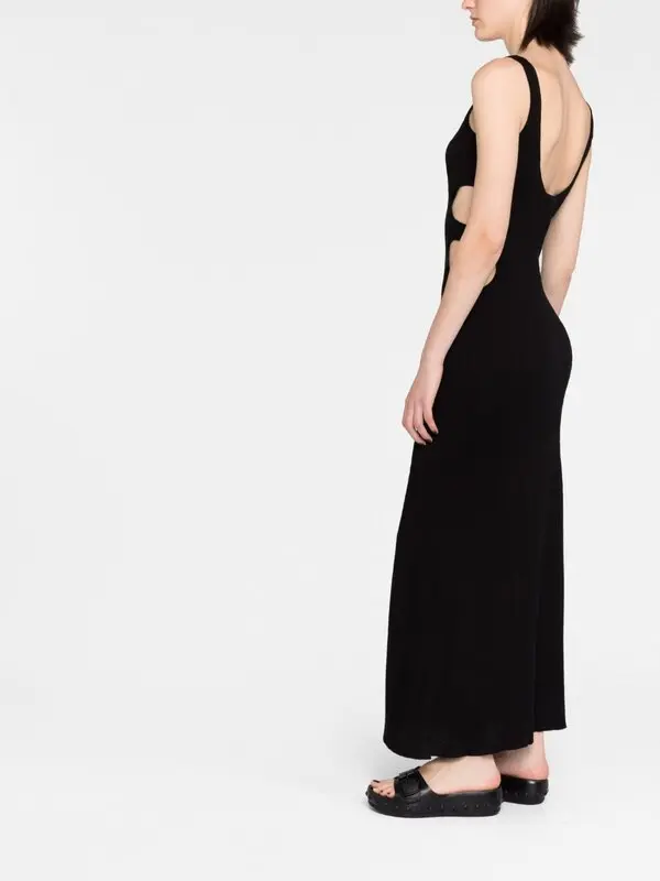 Chloé Linen Blend Silk Long Dress - Black