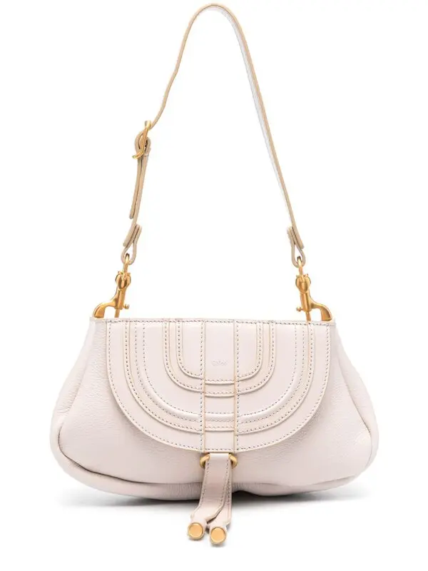 Chloé Marcie Leather Shoulder Bag - Grey