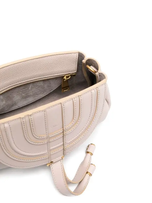 Chloé Marcie Leather Shoulder Bag - Grey
