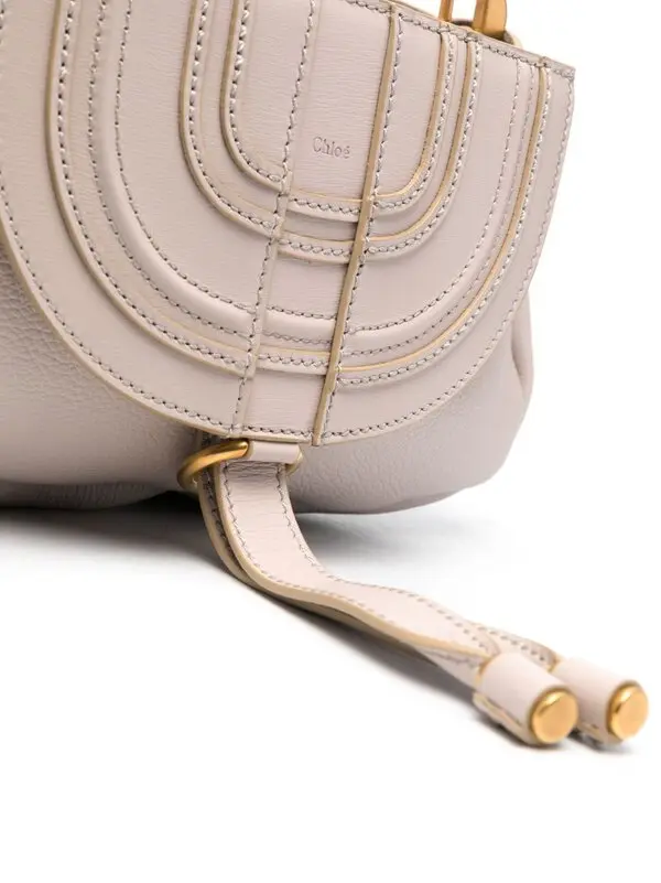 Chloé Marcie Leather Shoulder Bag - Grey