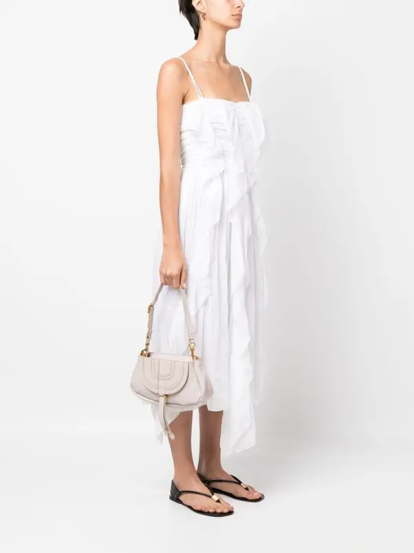 Chloé Marcie Leather Shoulder Bag - Grey