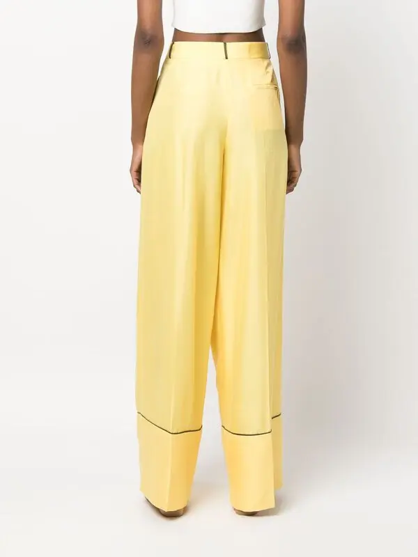 Bally Silk Wide-leg Trousers - Yellow