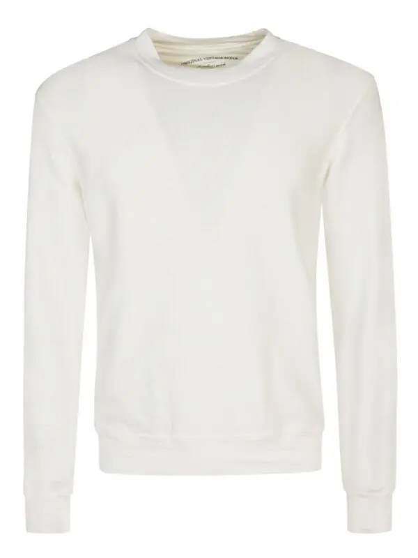 ORIGINAL VINTAGE Cotton Blend Linen Sweatshirt - White