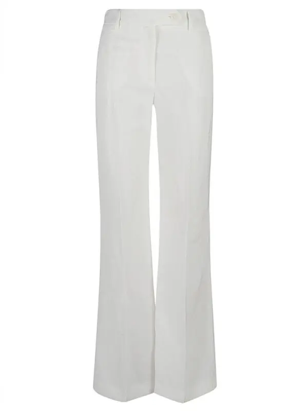 True Royal Linen Flared Trousers - White
