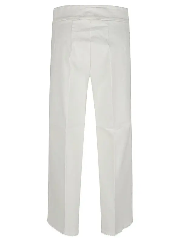 Avenue Montaigne Cropped Frayed Denim Trousers