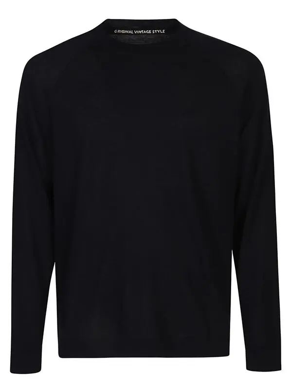 ORIGINAL VINTAGE Cotton Blend Silk Sweater - Blue