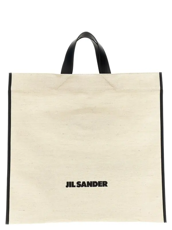 JIL SANDER Border Book Square Tote - White/black