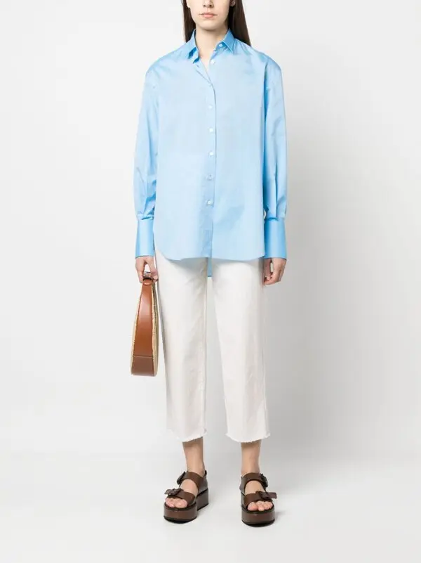 FINAMORE 1925 Cotton Shirt - Clear Blue