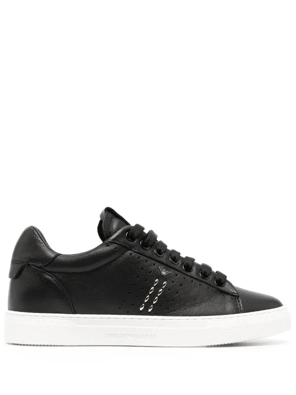 E 'CLAT Emporio Armani Logo Leather Sneakers