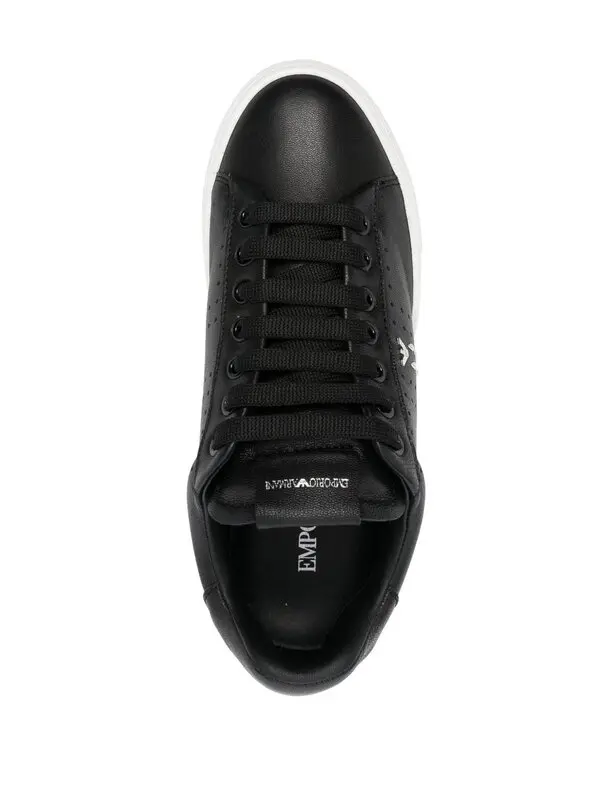 E 'CLAT Emporio Armani Logo Leather Sneakers
