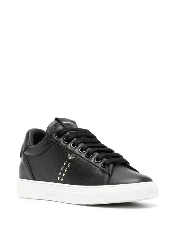 E 'CLAT Emporio Armani Logo Leather Sneakers