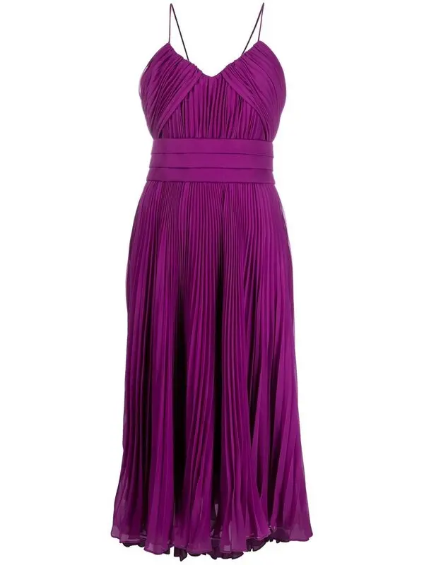 Max Mara Pleated Midi Dress - Purple