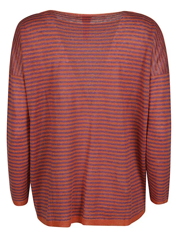 ALESSANDRO ASTE Boat Neck Striped Linen Sweater