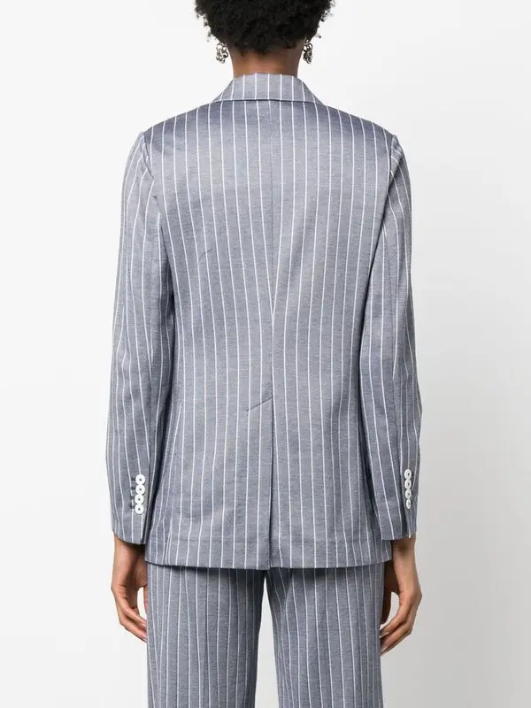 CIRCOLO 1901 Striped Double-breasted Blazer - Blue