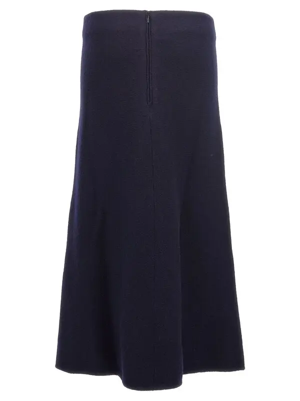 JIL SANDER Long Wool Skirt - Blue