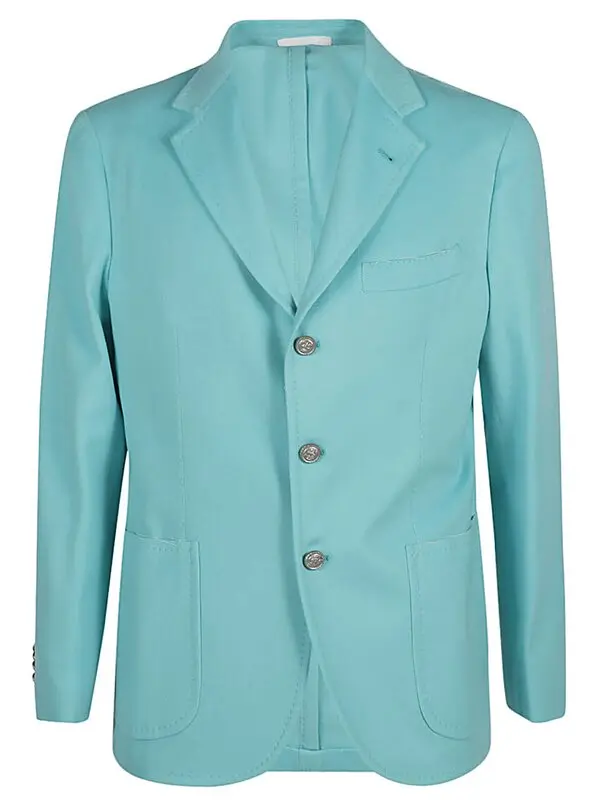 SARTORIO Single-breasted Wool Jacket - Clear Blue