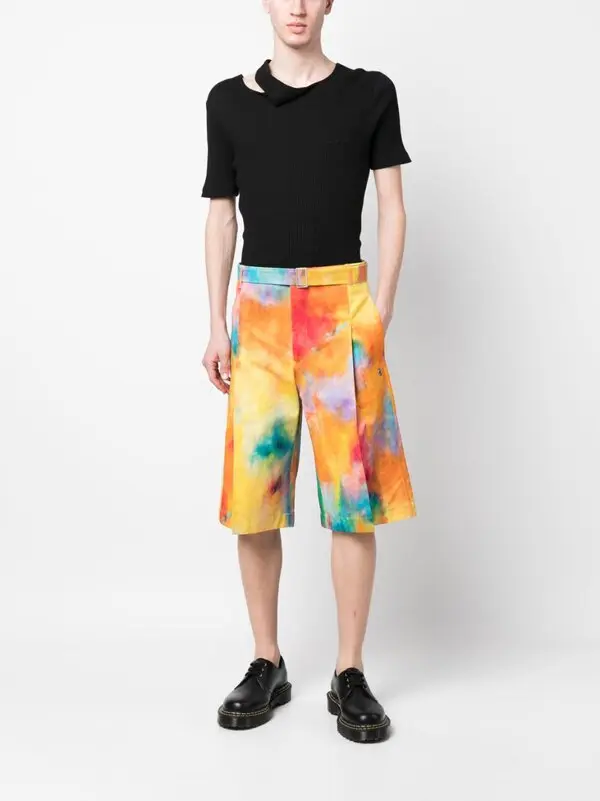 ÉTUDES Tie-dye Print Pleated Shorts