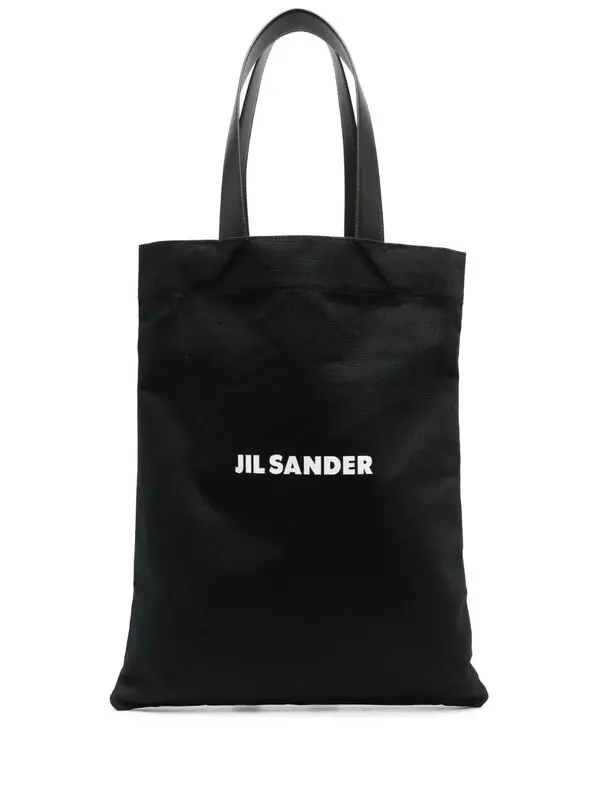 JIL SANDER Logo Print Tote - Black