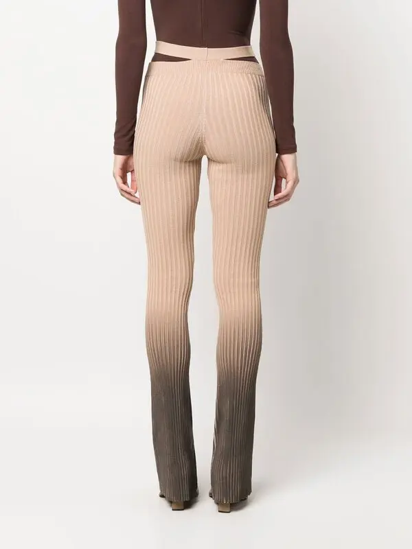 ANDREĀDAMO Printed Cut-out Trousers - Brown
